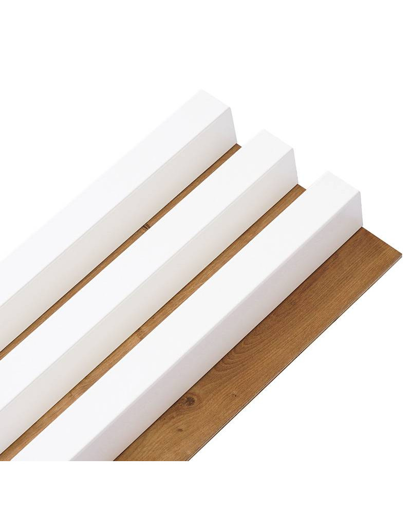 Lamelle en bois MDF sur panneau HDF Vertigo - Chêne clair sur fond noir