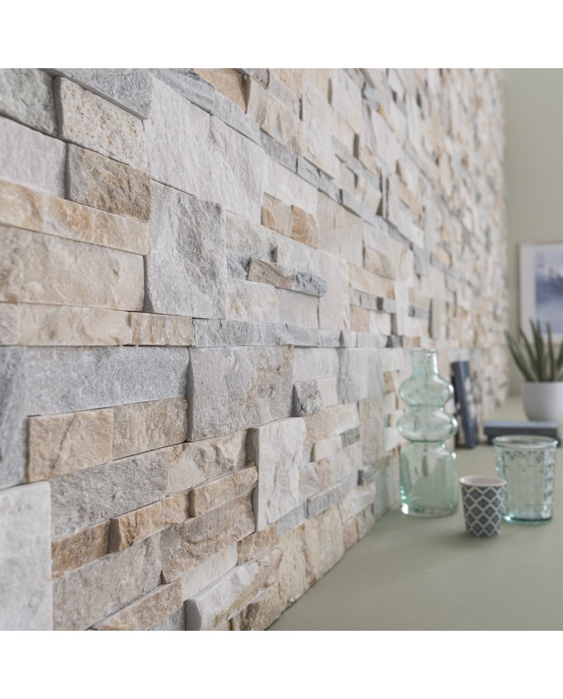 Plaquette de parement pierre naturelle - Élégance beige