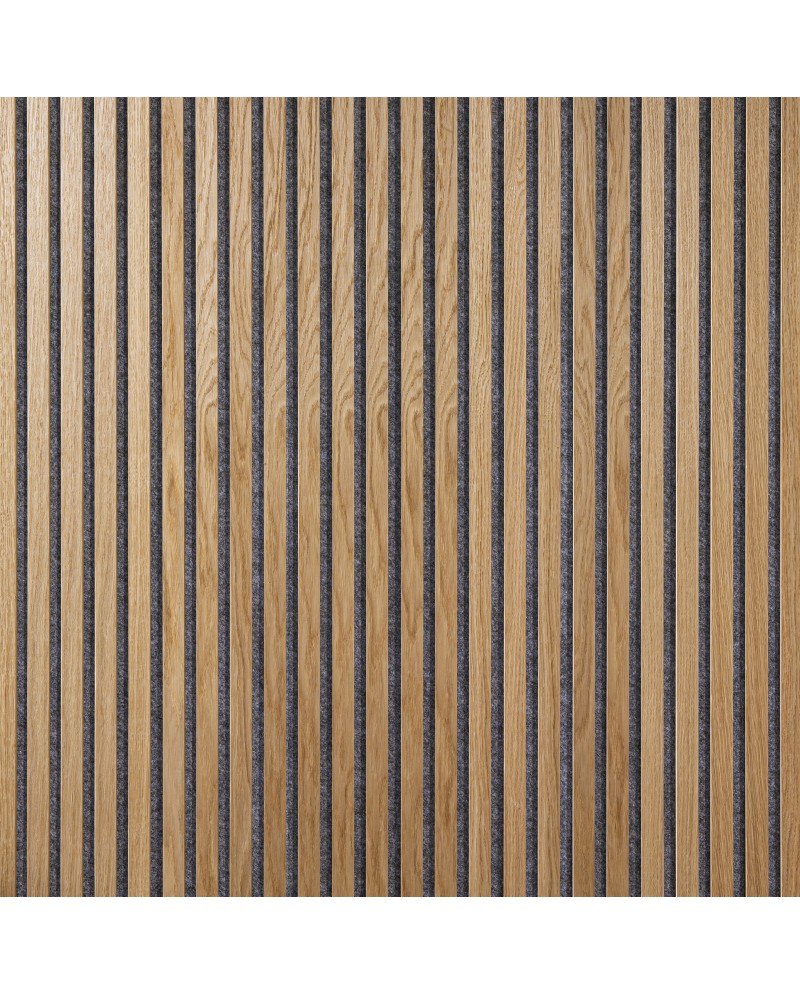 VERTIGO |Slat wall panel - Golden oak/grey felt 250cm