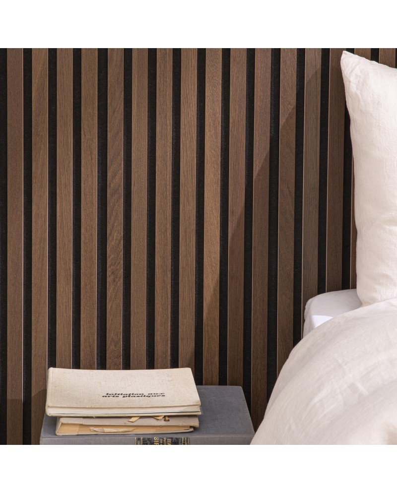 VERTIGO |Slim slat wall panel - Dark oak 120cm
