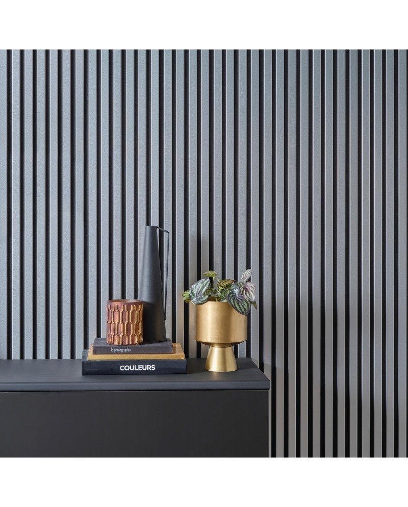 VERTIGO | Slat wall panel - Alu (silver) 250 cm