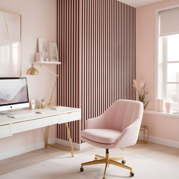 VERTIGO | Slat wall panel - Pastel pink 250 cm