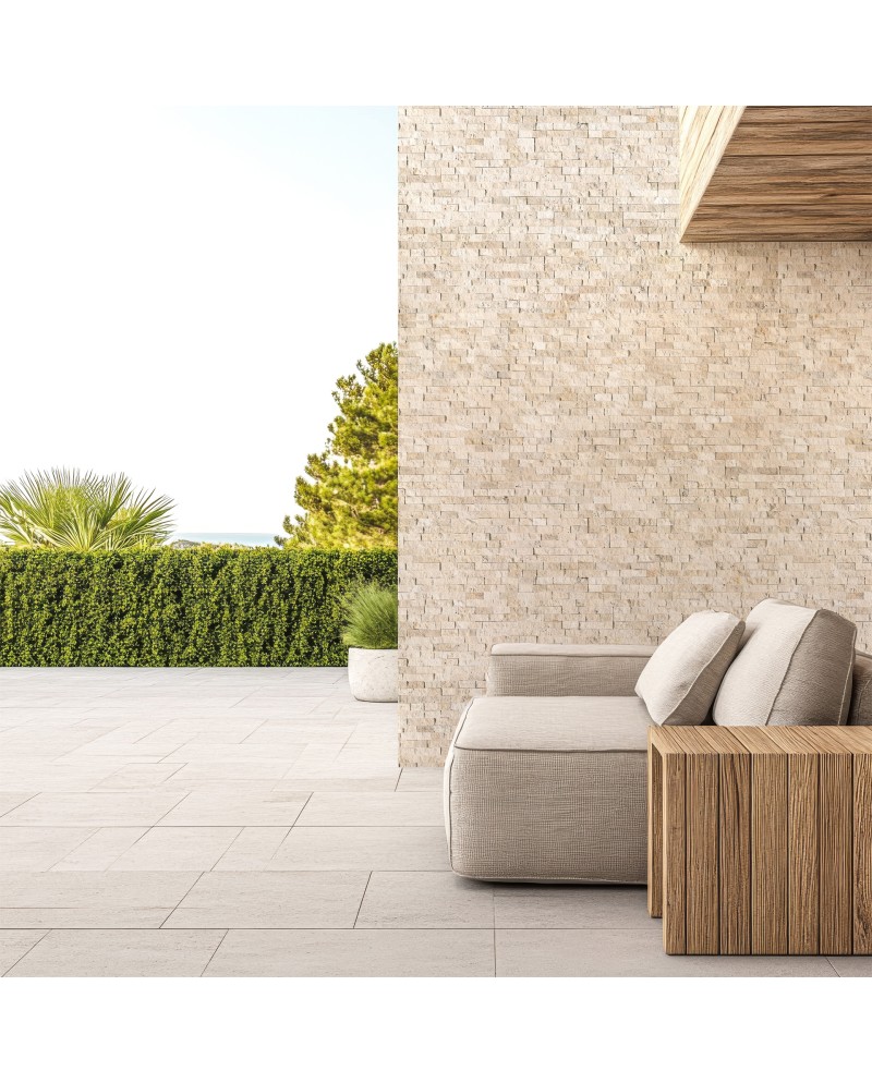 Natural stone cladding Wall Panel - Mix light travertine