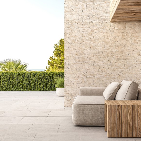 Natural stone cladding Wall Panel - Mix light travertine