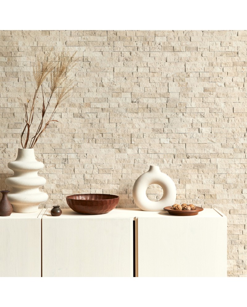 Natural stone cladding Wall Panel - Mix light travertine