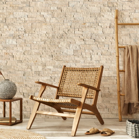 Natural stone cladding Wall Panel - Premium beige travertine