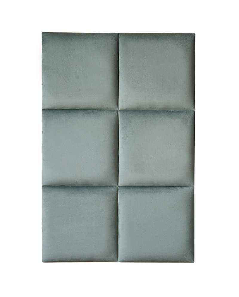 Upholstered wall panels - Square 30x30cm - Pastel Green